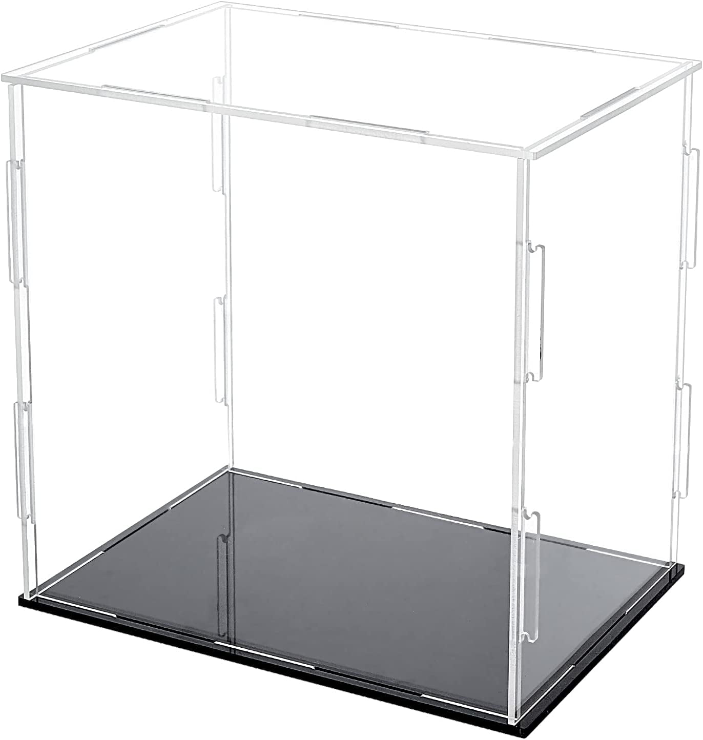 Acrylic Box with Black Stand and Rubber Band 6x6 Inch Cube Clear ...
