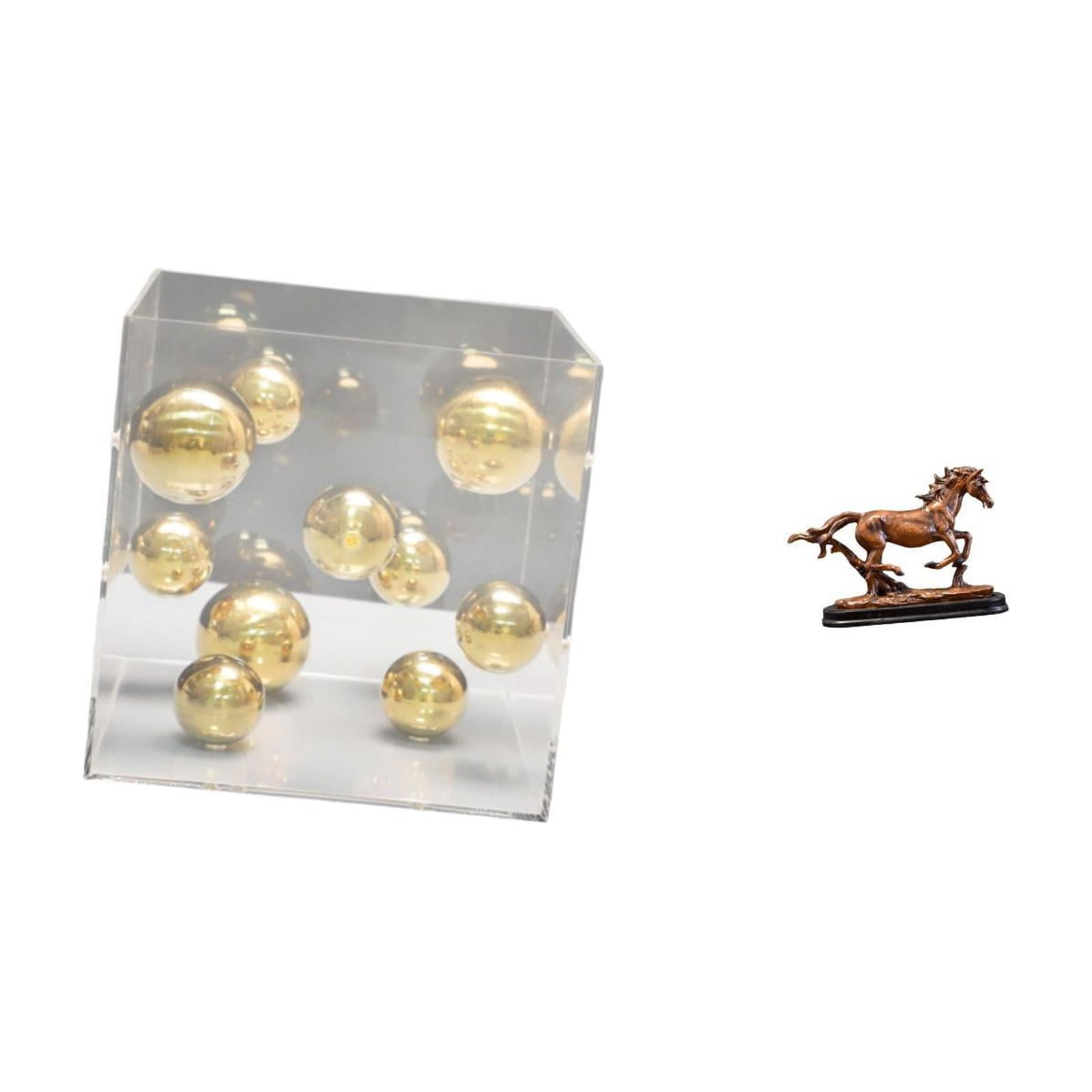 Acrylic Box Figurine Sculpture Unique Square Shape for Office Living ...