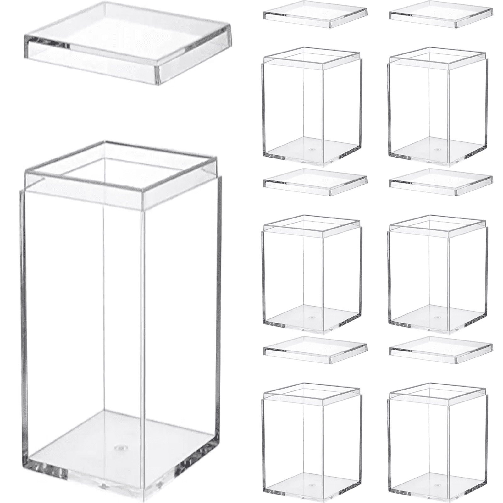 Acrylic Box with Lid Acrylic Square Containers Square Cube with Lid ...