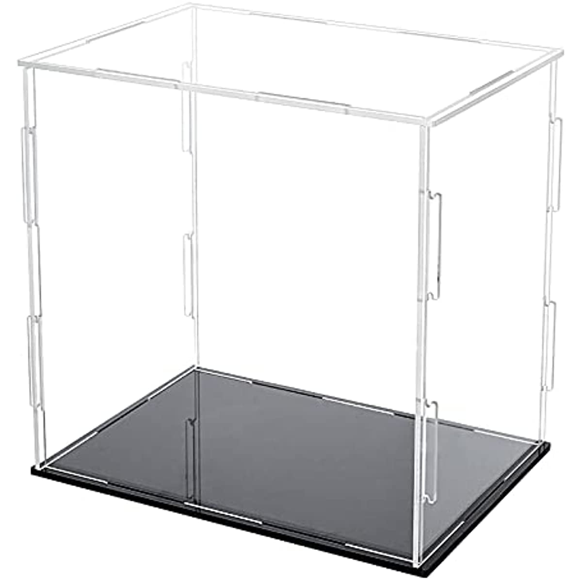 Acrylic Box with Black Stand and Rubber Band 6x6 Inch Cube Clear ...