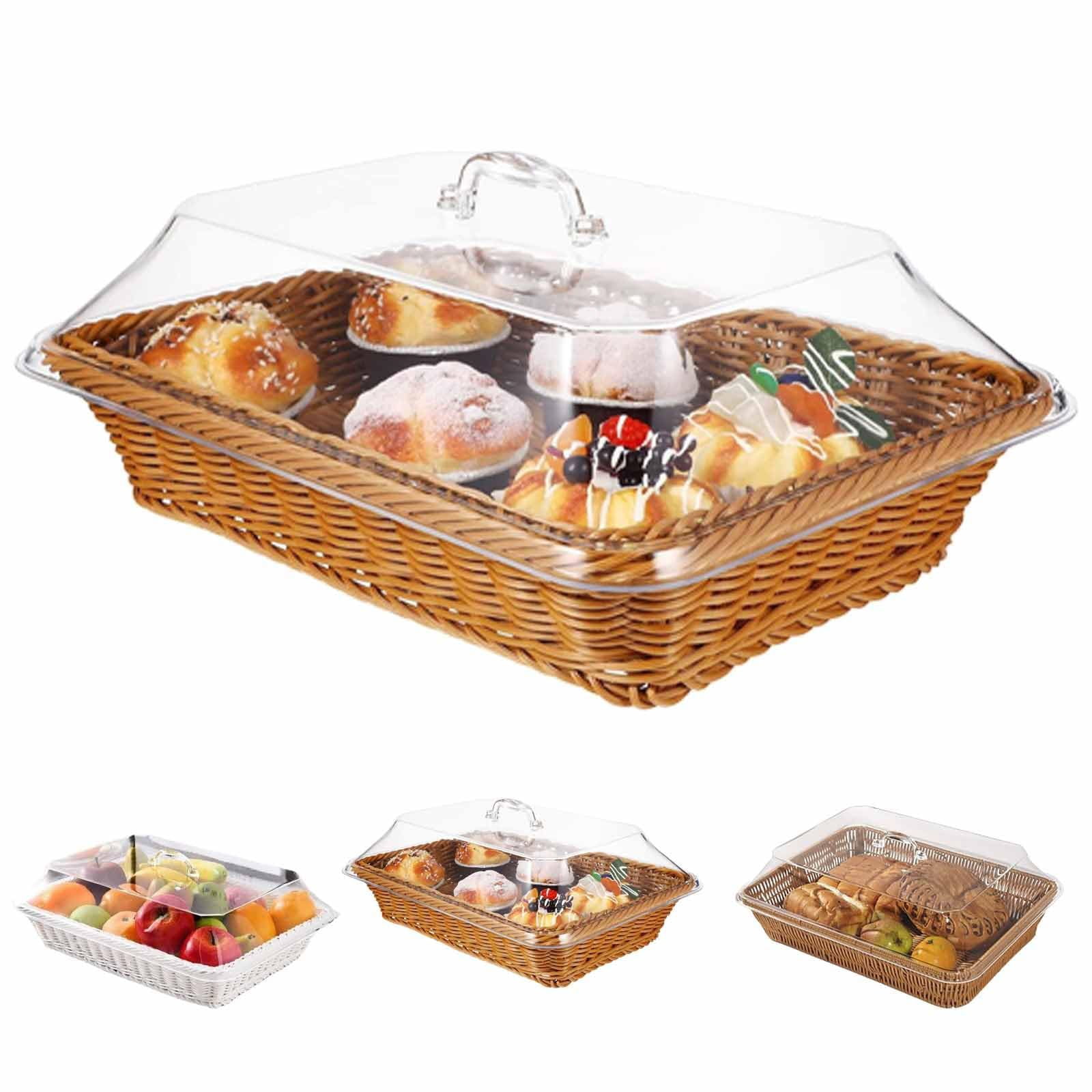 Acrylic Bread & Fruit Wicker Design Home Décor With Lid Tabletop Snack ...