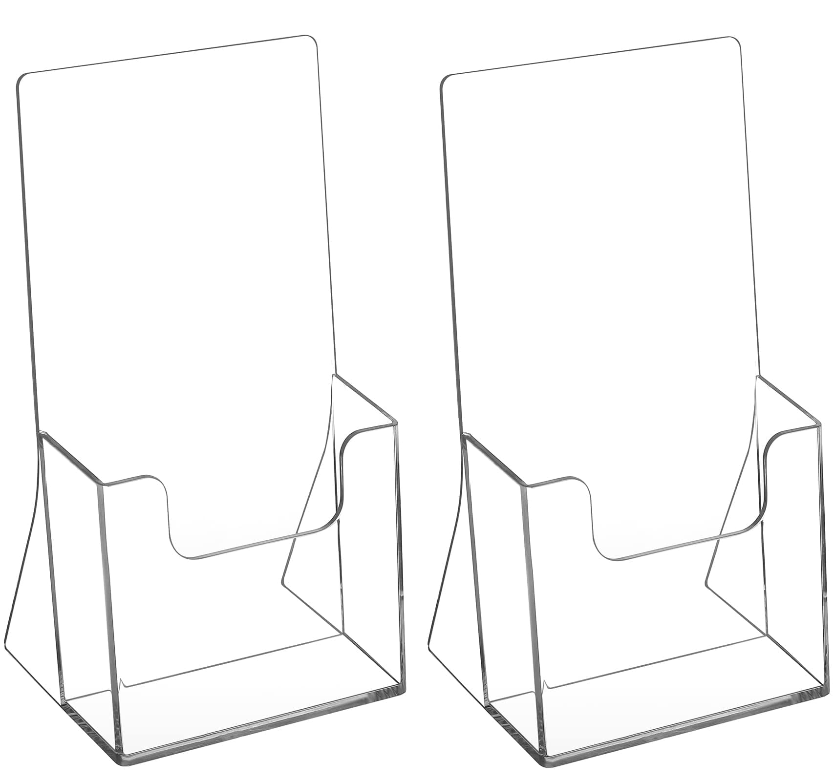 Acrylic Brochure Holder 4 Inch, Clear Plastic Countertop Literature ...