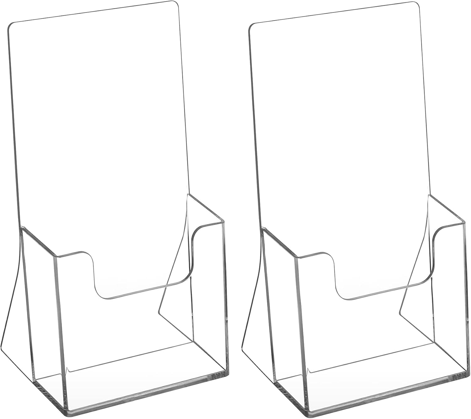 Acrylic Brochure Holder 4 Inch, Clear Plastic Countertop Literature ...