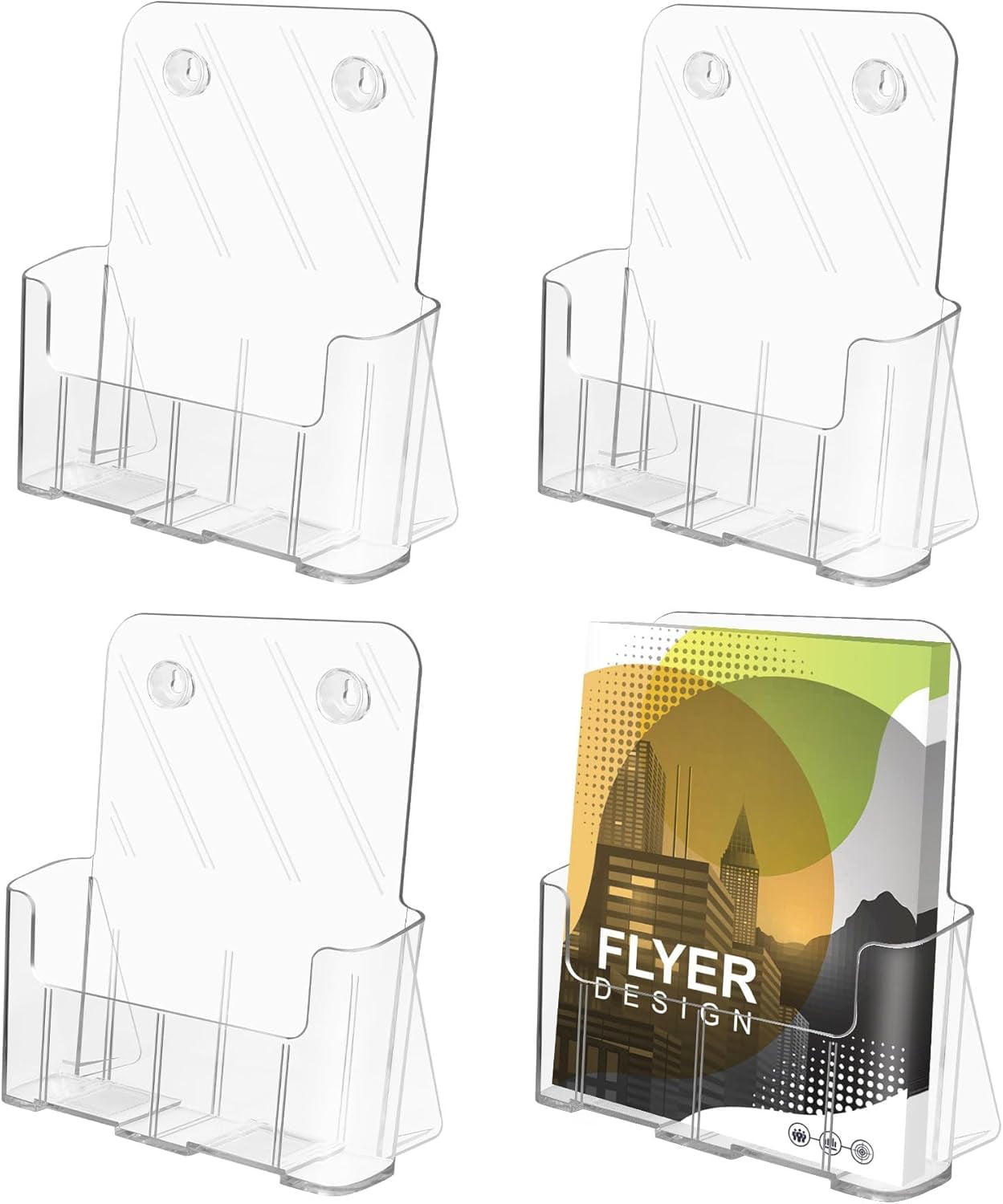 Acrylic Brochure Holder, 4 Packs Brochure Holder 8.5 x 11, Flyer Holder ...