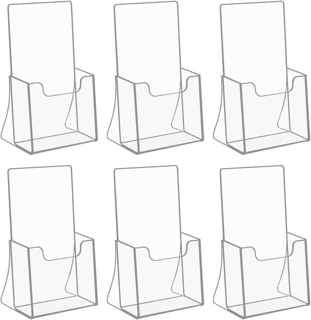 Acrylic Brochure Holder for 4'' Trifold Pages, 50% Thicker Countertop ...