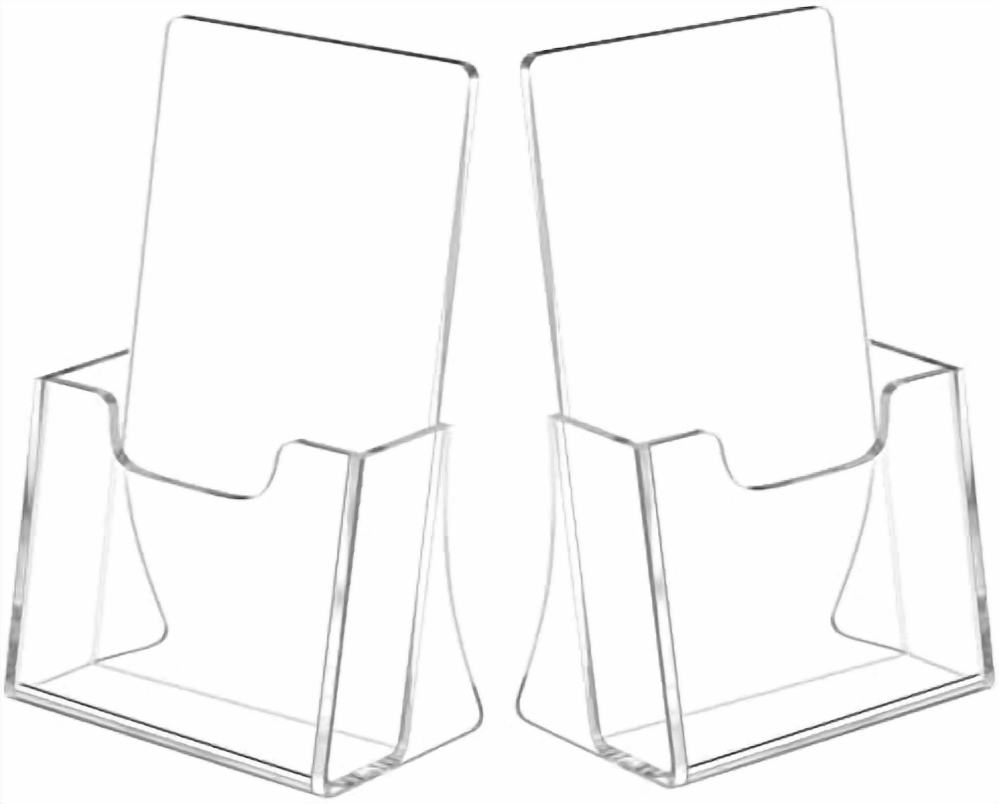 Acrylic Brochure Holder for 4’’ Trifold Pages, 50% Thicker Countertop ...