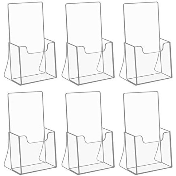 Acrylic Brochure Holder for 4’’ Trifold Pages, 50% Thicker Countertop ...
