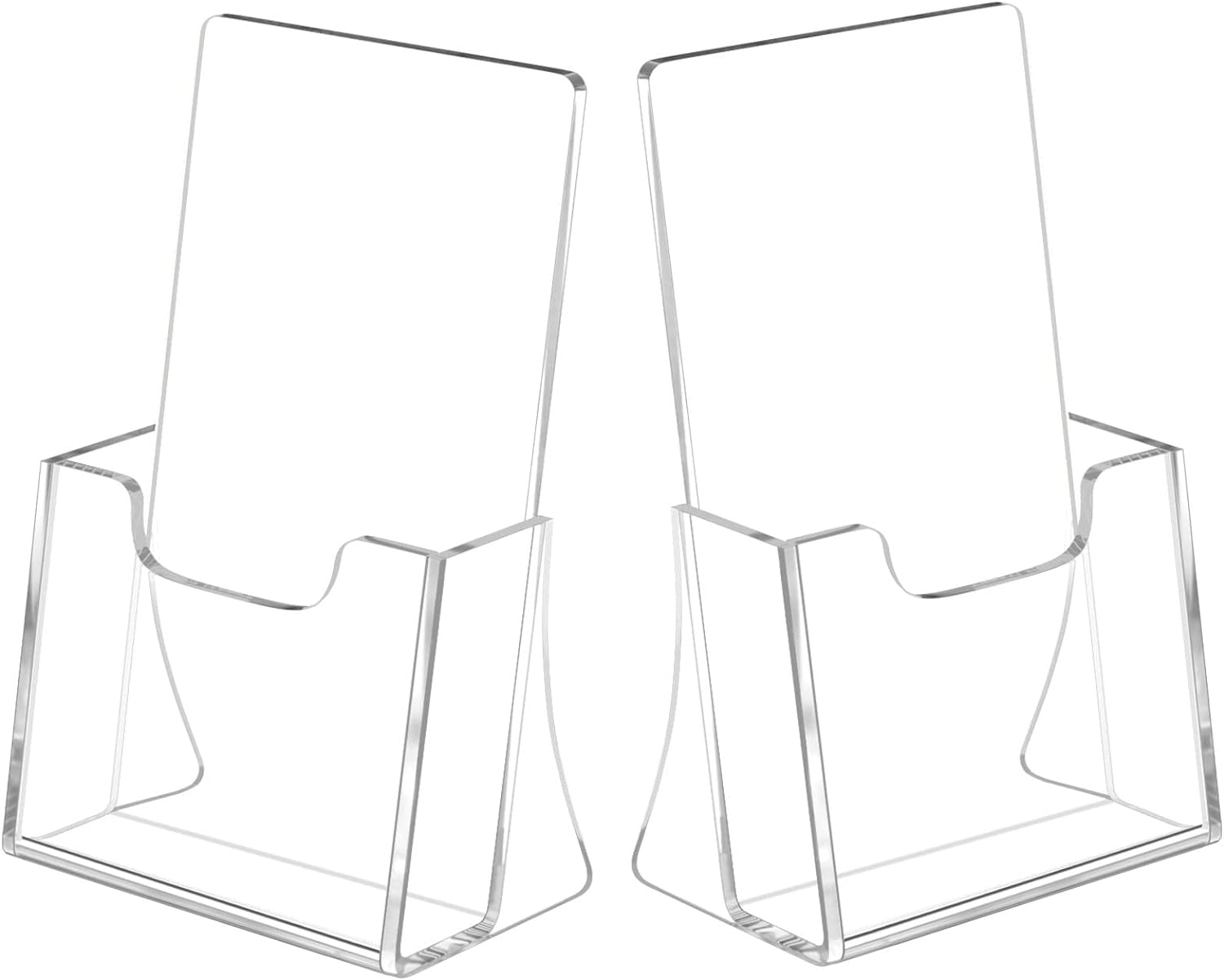 Acrylic Brochure Holder for 4’’ Trifold Pages, 50% Thicker Countertop ...