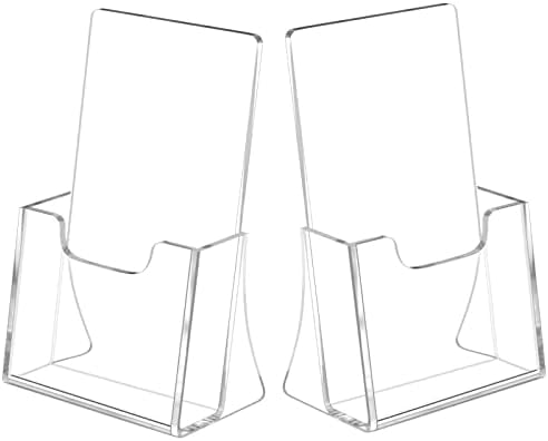 Acrylic Brochure Holder for 4’’ Trifold Pages, 50% Thicker Countertop ...