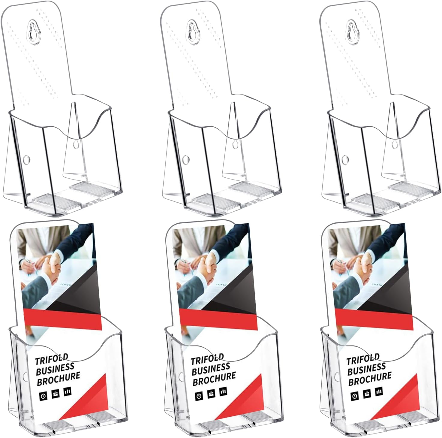 Acrylic Brochure Holder 4x9 Inches Slant Back Design, Clear Display ...