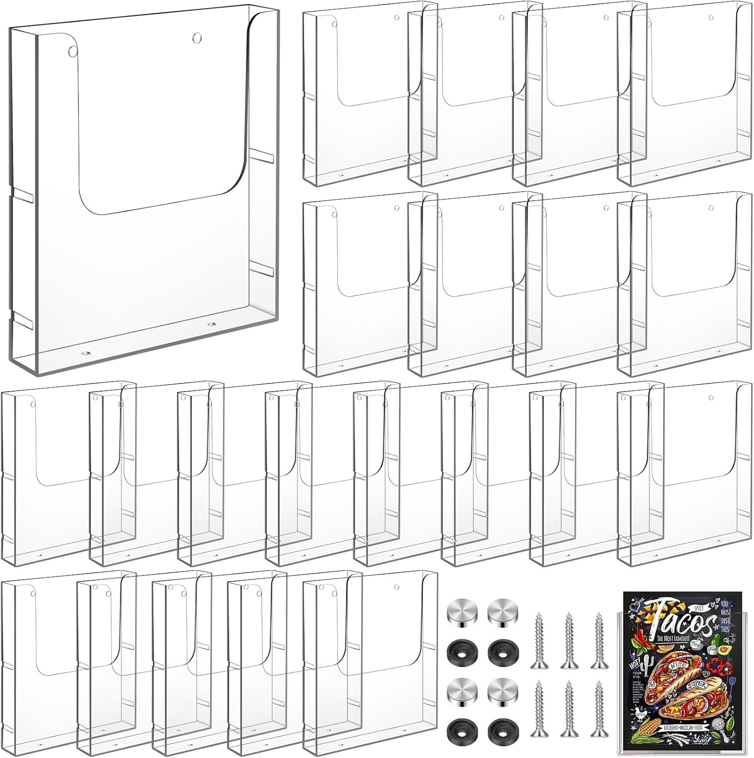 Acrylic Brochure Holder 8.5 X 11 Inches Wall Mount Flyer Holder Plastic ...