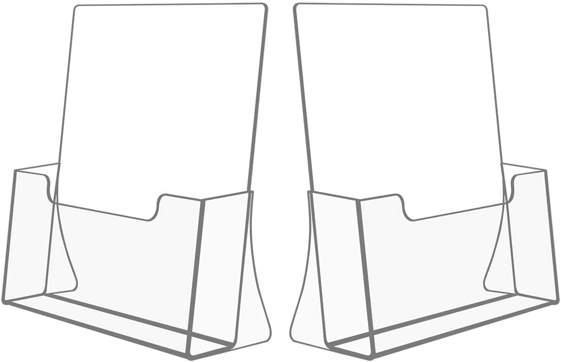 Acrylic Brochure Holder 8.5 x 11 inches 2 Pack, Clear Acrylic ...