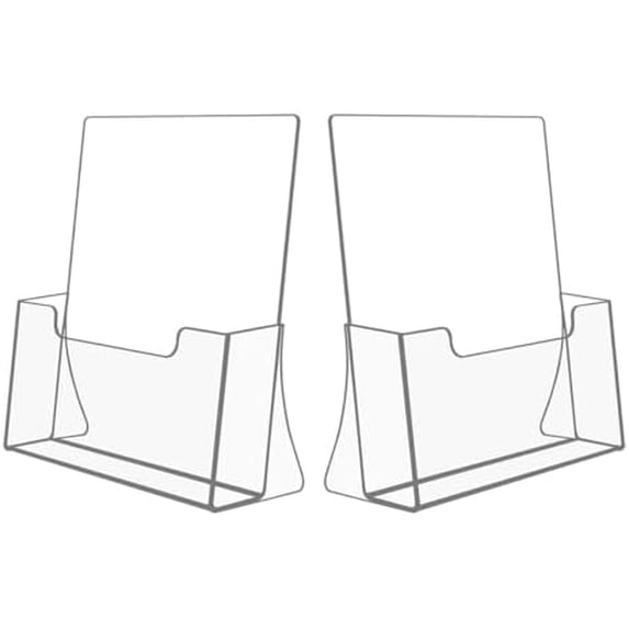 Acrylic Brochure Holder 8.5 x 11 inches 2 Pack, Clear Acrylic ...