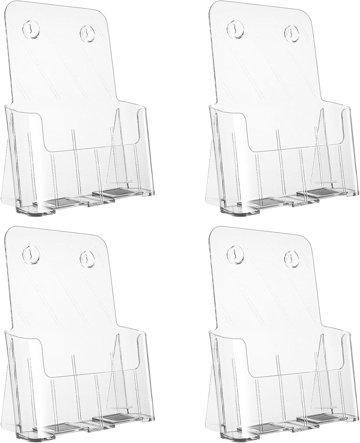 Acrylic Brochure Holder 8.5 x 11 inches, 4 Pack Clear Brochure Display ...