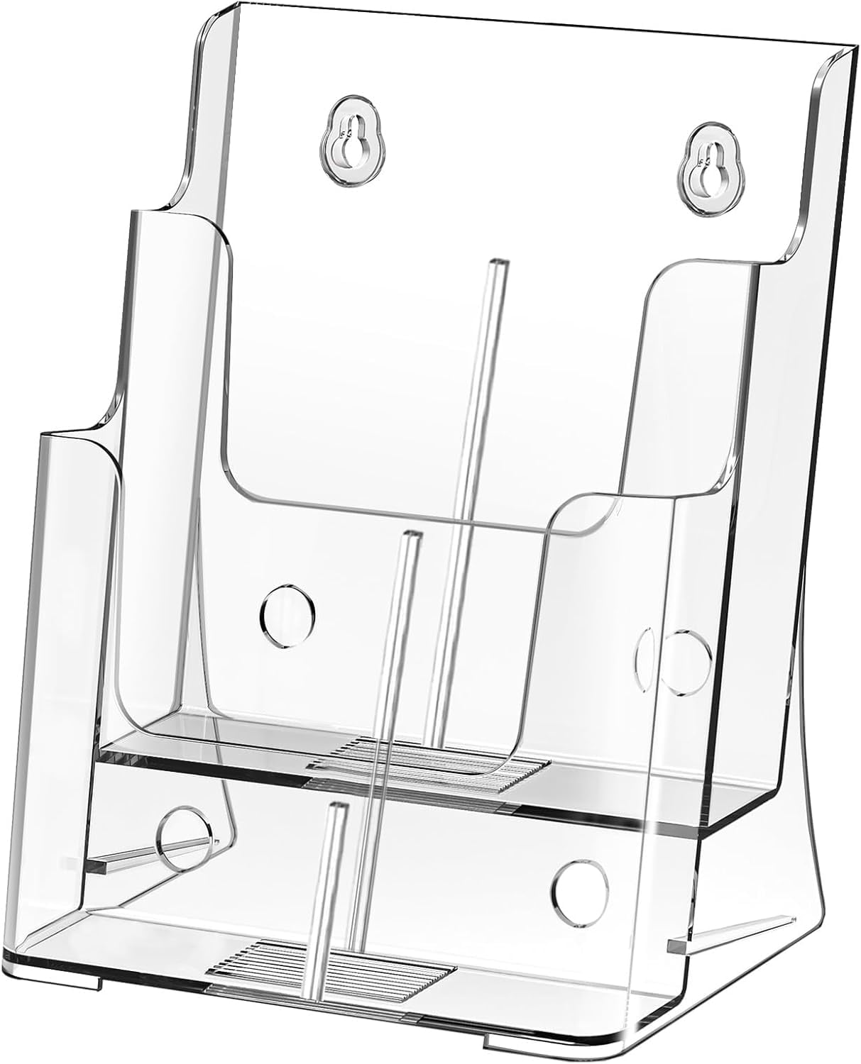 Acrylic Brochure Holder 8.5x11 & 4 x9 Inches, Clear 2 Tier Literature ...