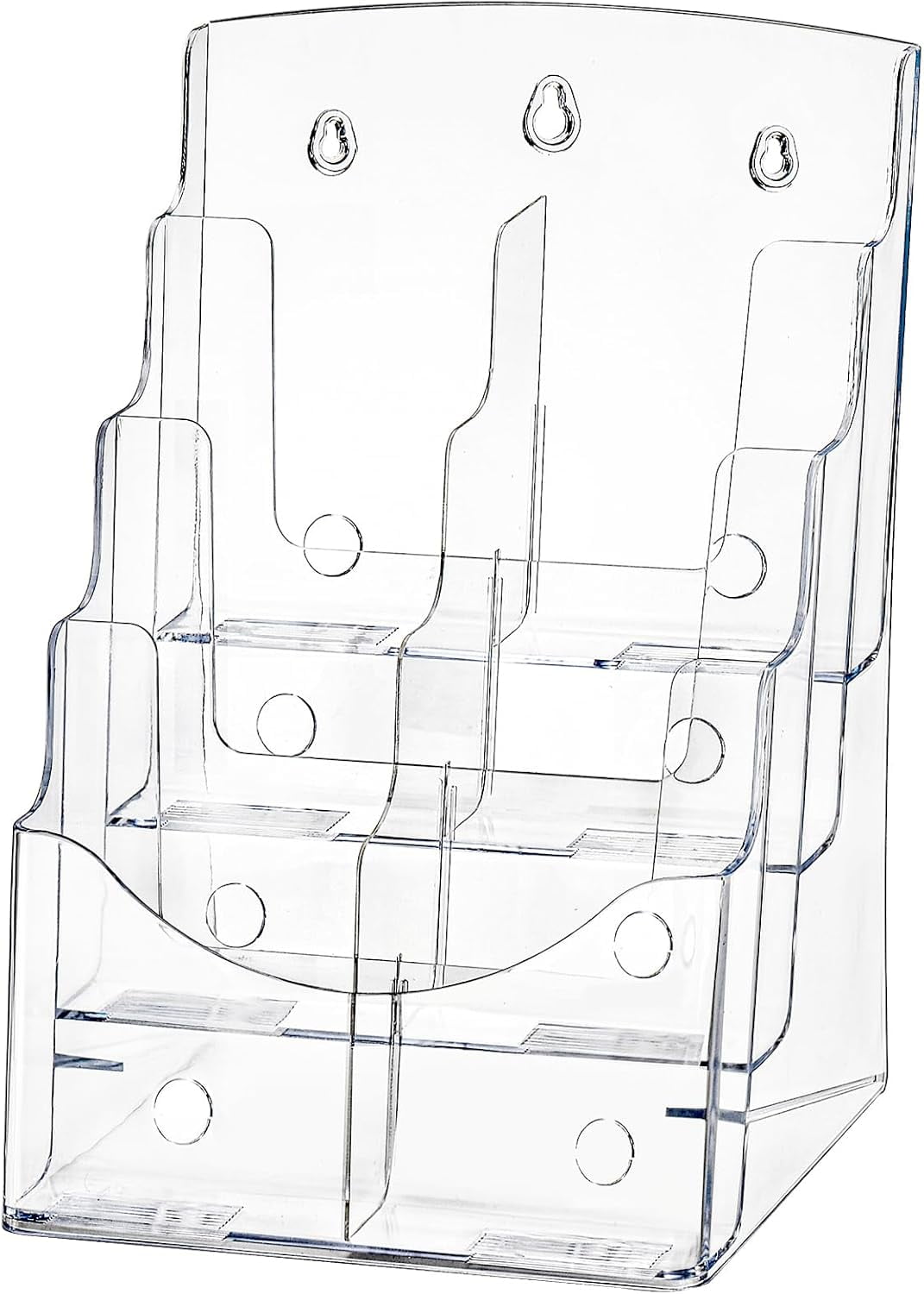 Acrylic Brochure Holder 8.5x11 Inch, 4 Tier Clear Literature Organizer ...