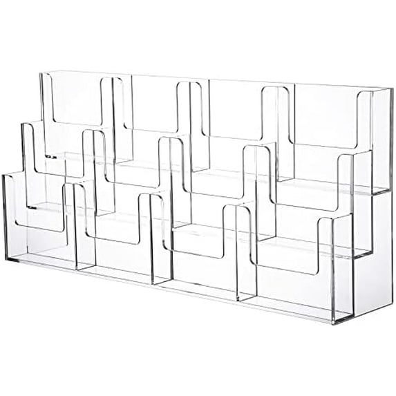 Acrylic Brochure Holder Pamphlet Brochure Display Stand, 3 Tier 12 ...