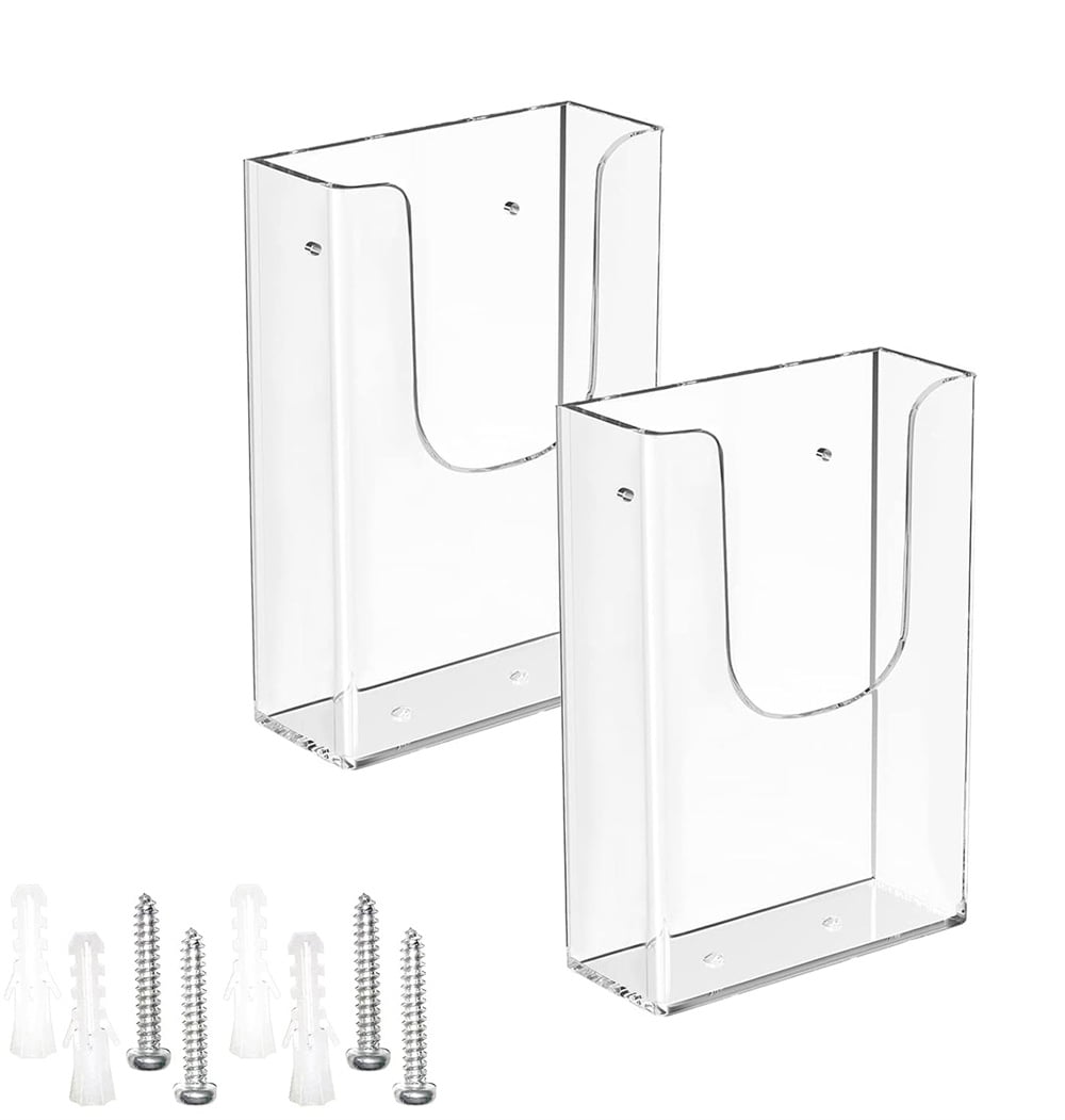 Acrylic Brochure Holder Wall Mount ,NOGIS 8.9 x 9.6 Inches Clear Wall ...