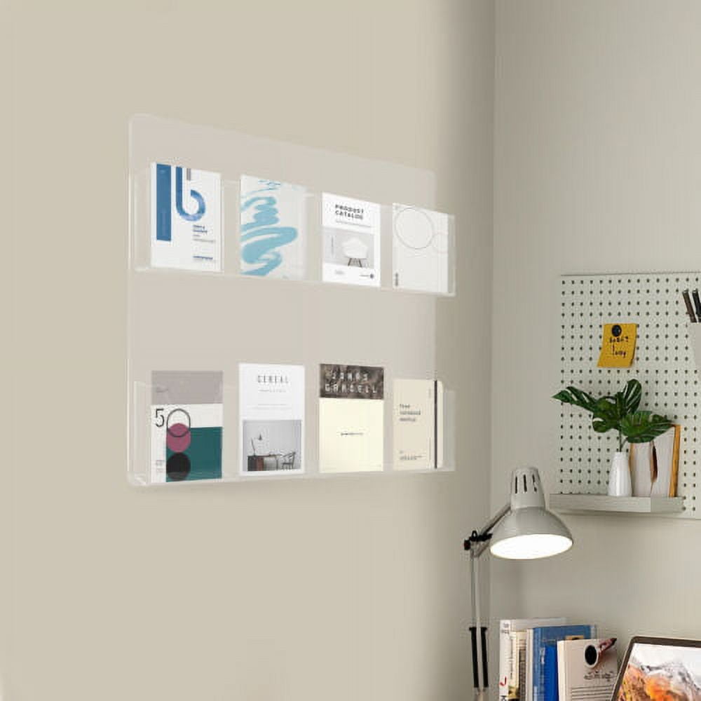 Acrylic Brochure Pamphlet Holder Display Stand Business Tri Fold 8 Slot ...