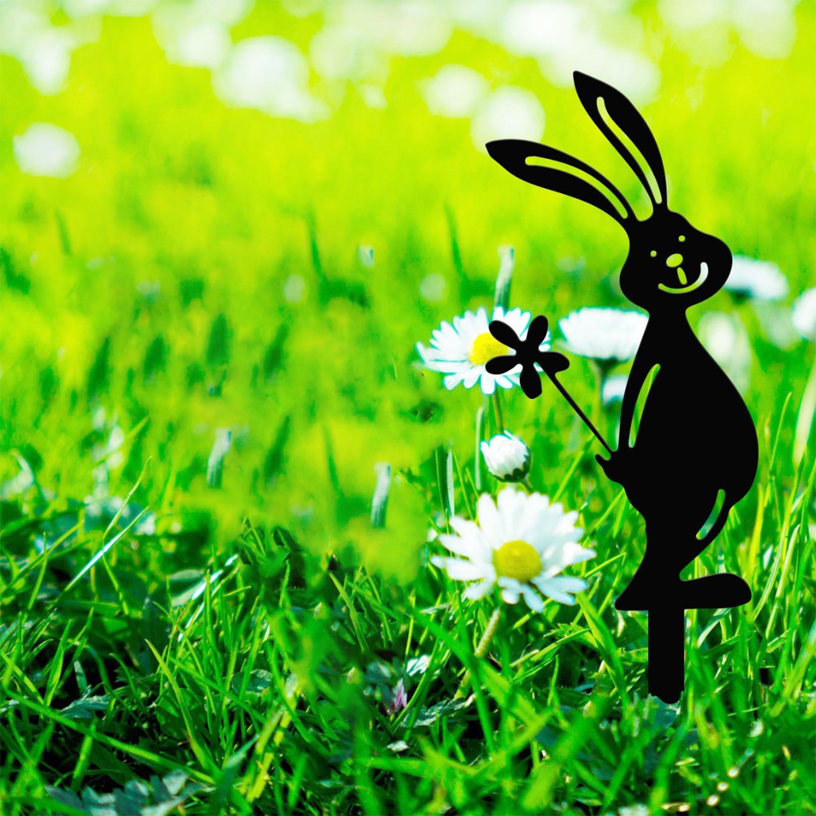 Acrylic Bunny Garden Decor, 17" Rabbit Yard Decor, Metal Yard Art ...