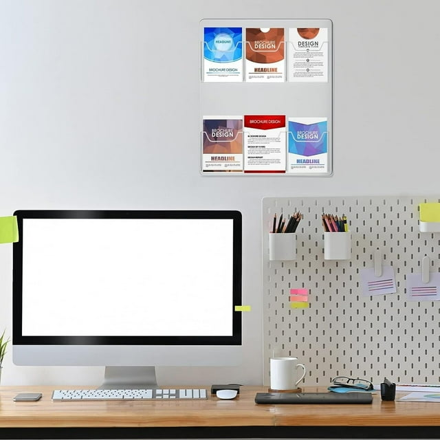 Acrylic Business Card Display Stand Brochure Pamphlet Holder Wall Mount ...