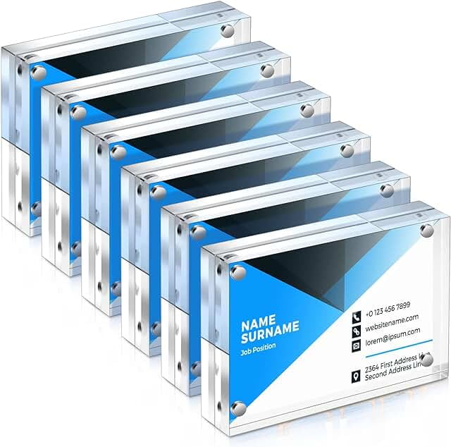 Acrylic Business Card Frame 2.5 x 3.5 inch Clear Double Sided Block Set ...