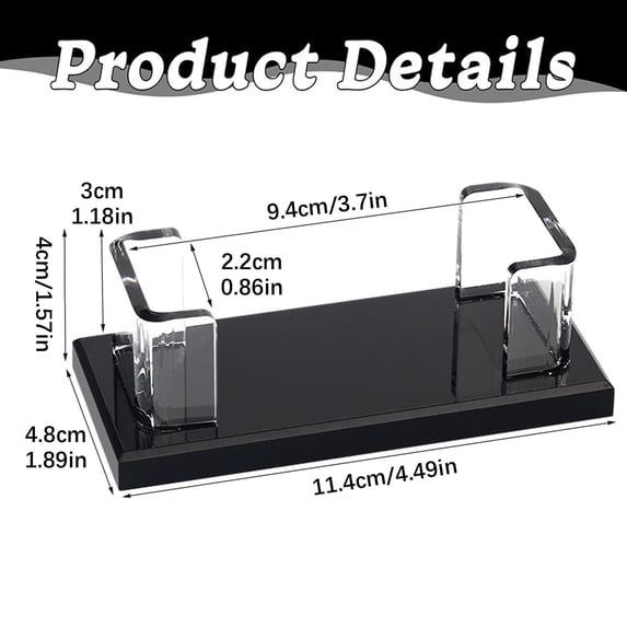 Acrylic Business Card Holder with Black Base Display Stand for Desk ...