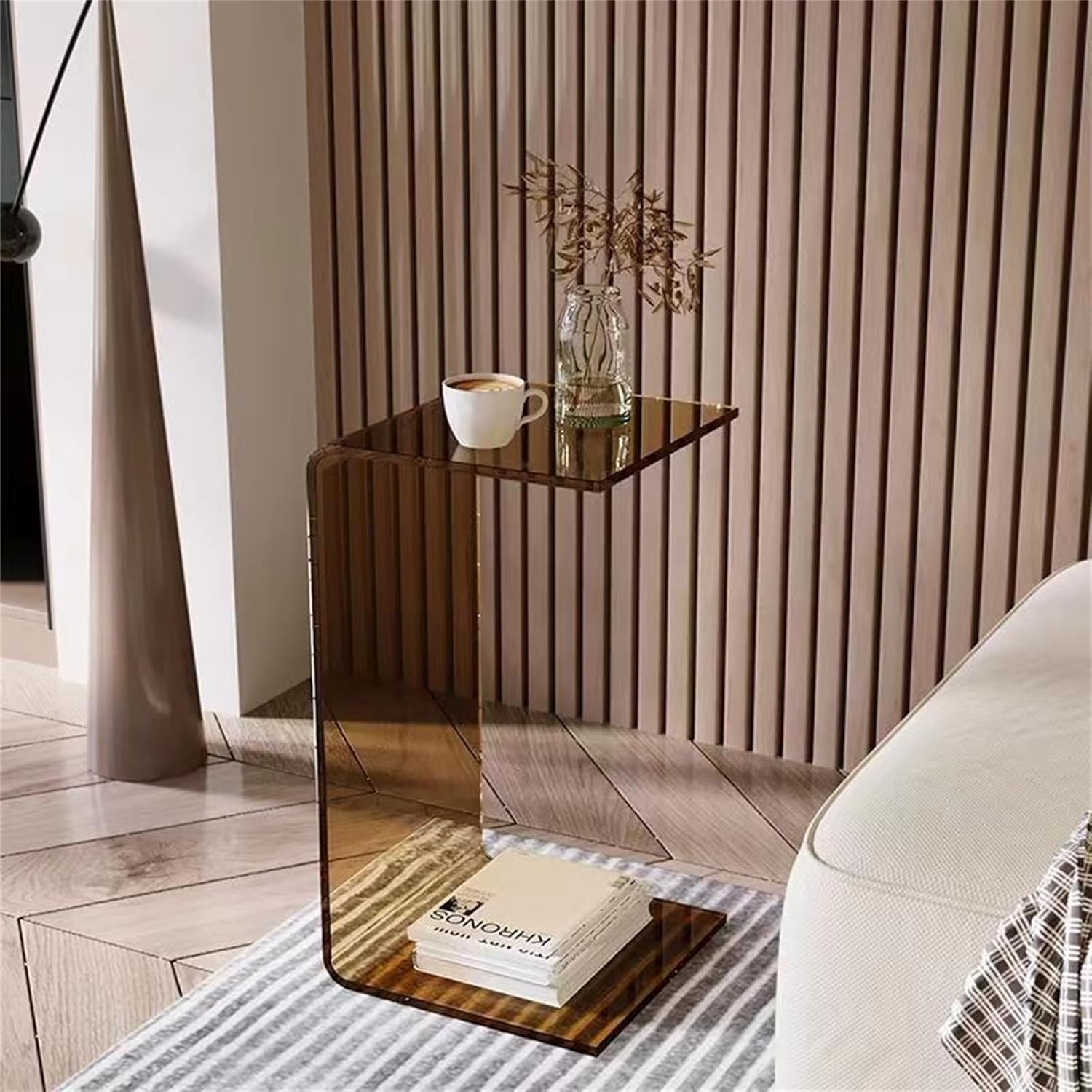 Acrylic C-Shape End Table, Small Clear Side Table, Modern Acrylic Coffee Table Home Acrylic Desk ...