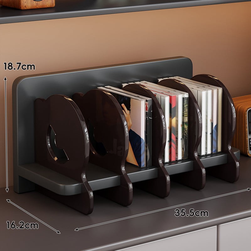 Acrylic CD Display Stand Organizer Media Storage Rack Walnut Black ...