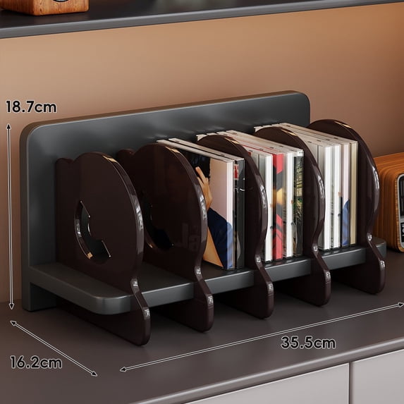 Acrylic CD Display Stand Organizer Media Storage Rack Walnut Black ...