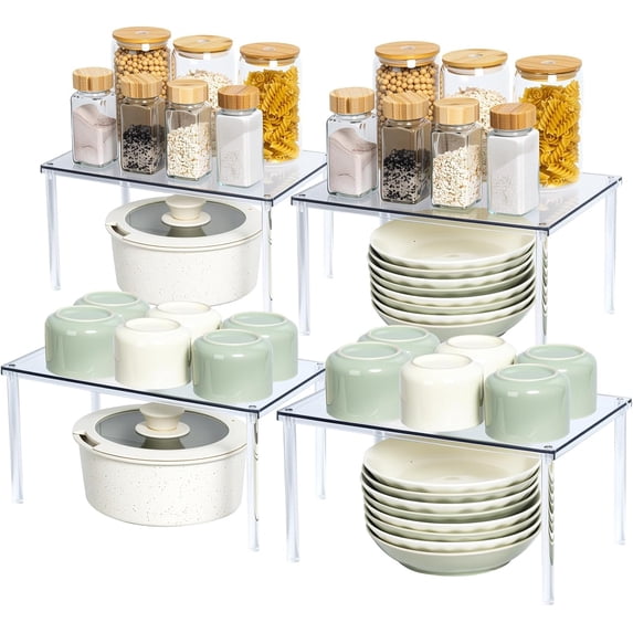 Acrylic Cabinet Organizer, Set of 4 Spice Rack Organizer for Cabinet ...