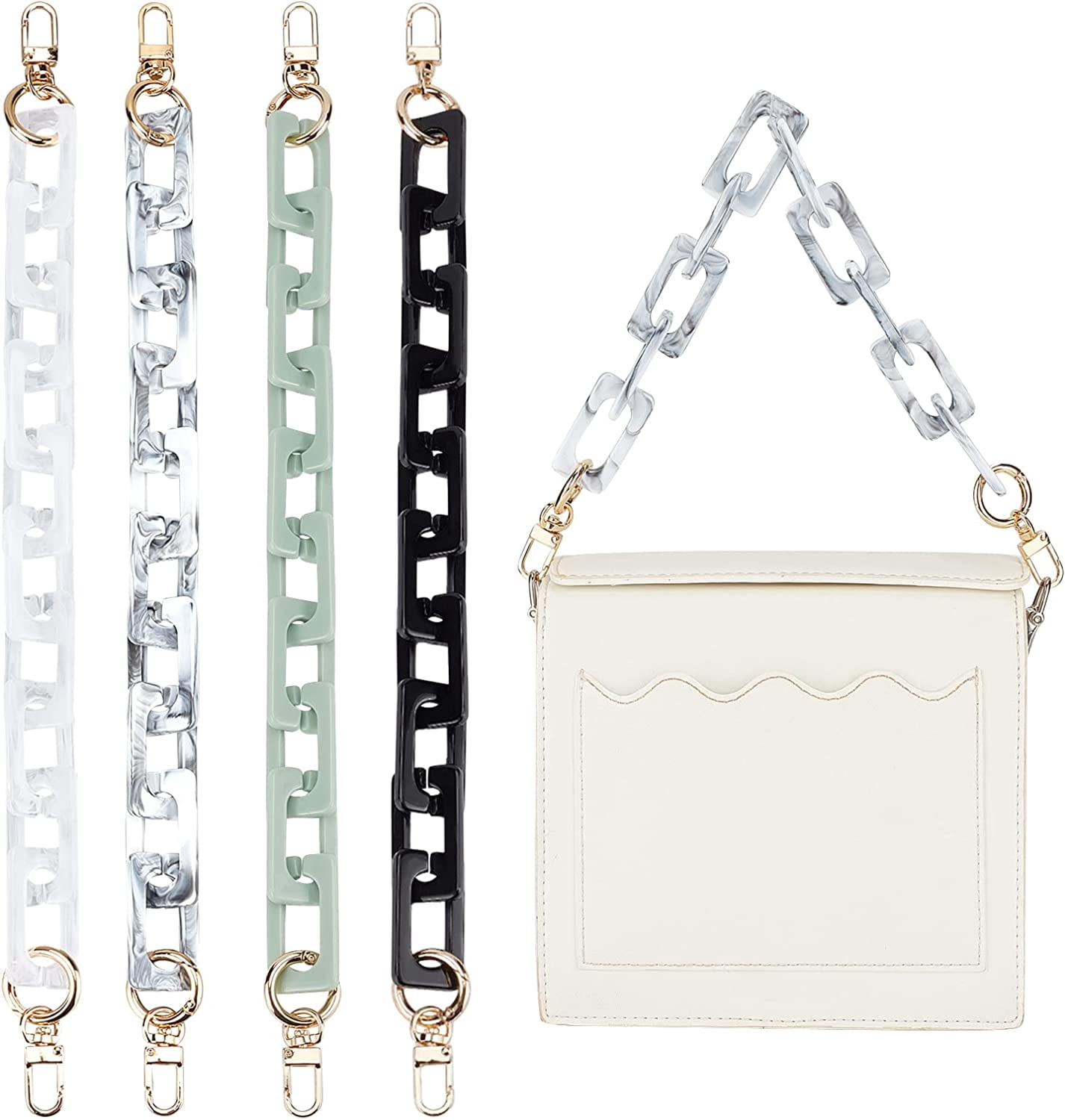 Acrylic Cable Chains Bag Straps with Alloy Swivel Clasps & Spring Gate ...