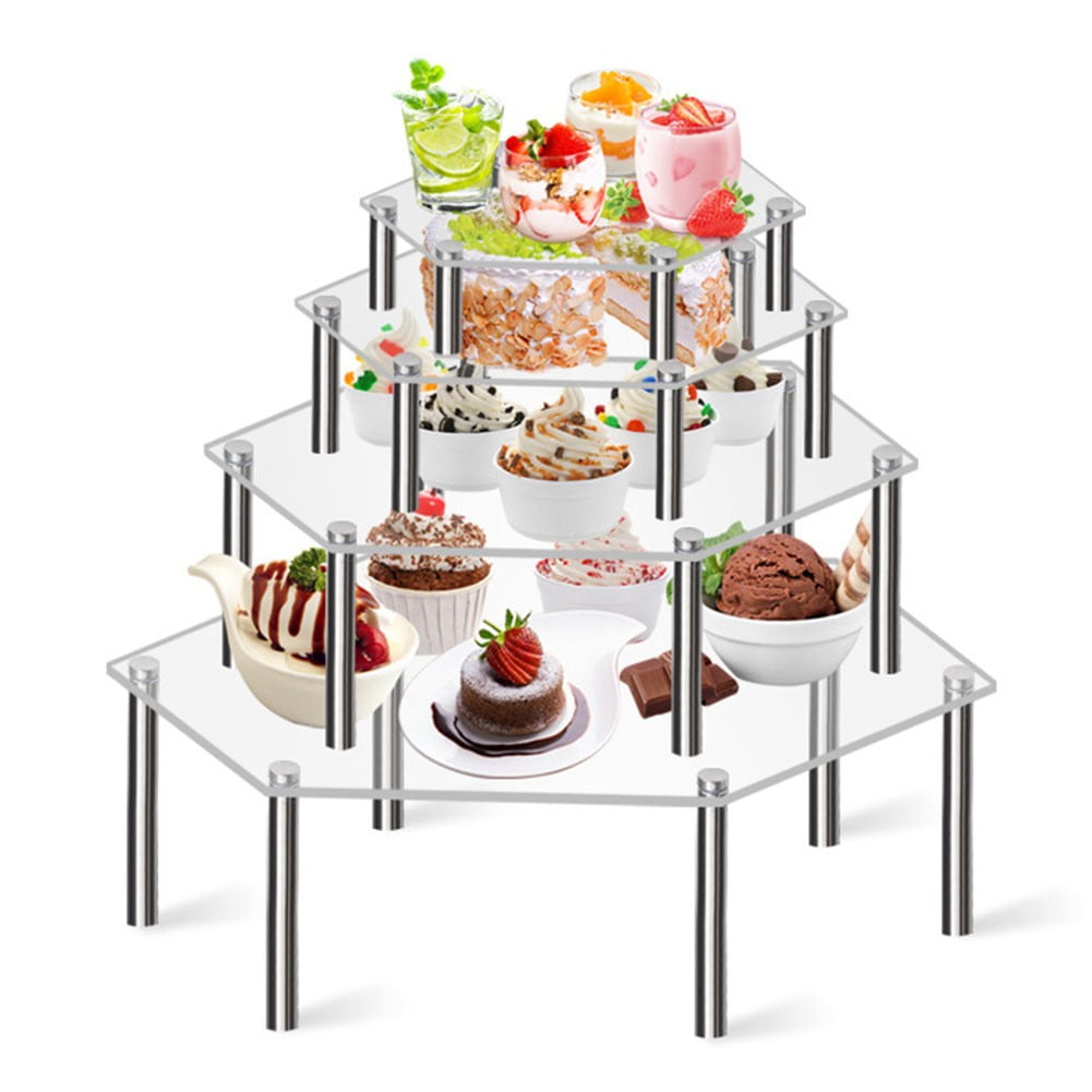 Acrylic Cake Display Board Hexagon Cake Edge Smoother Tray Dessert ...