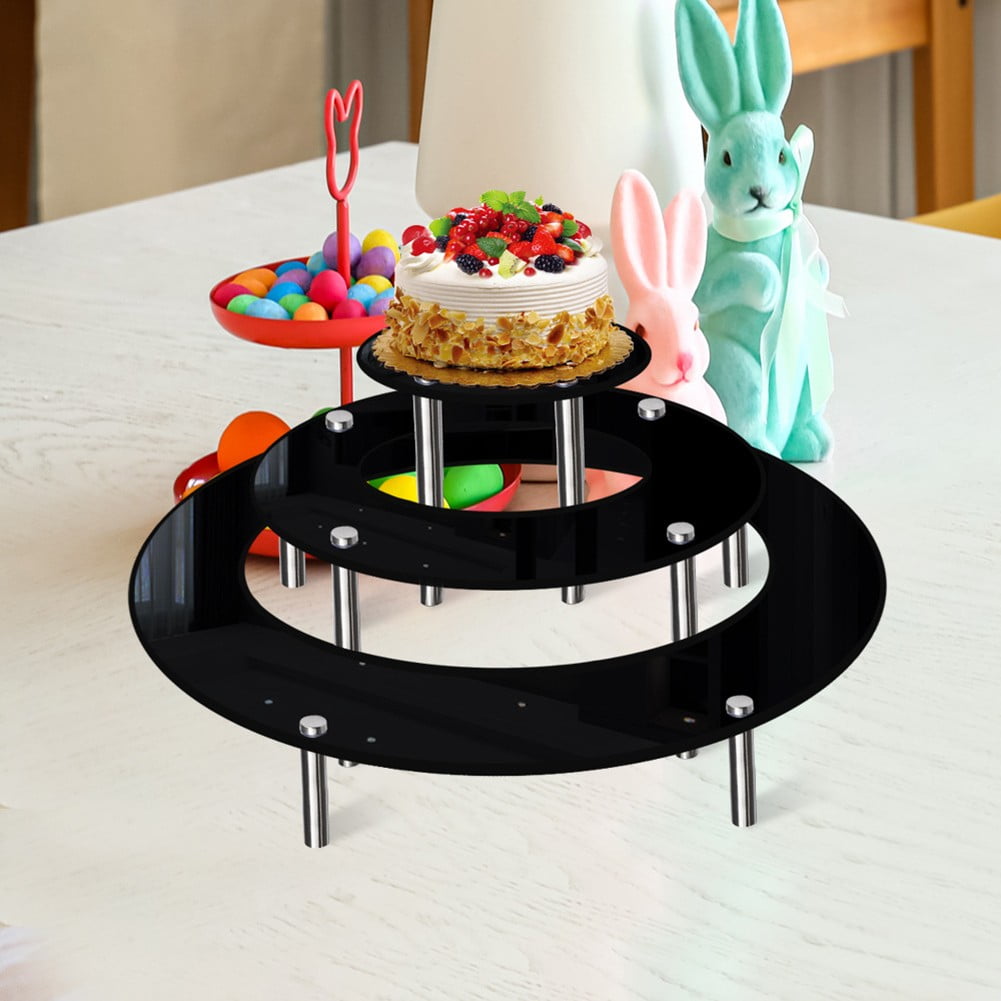 Acrylic Cake Display Stand CuPcake Shelf Multilayer Round Dessert ...