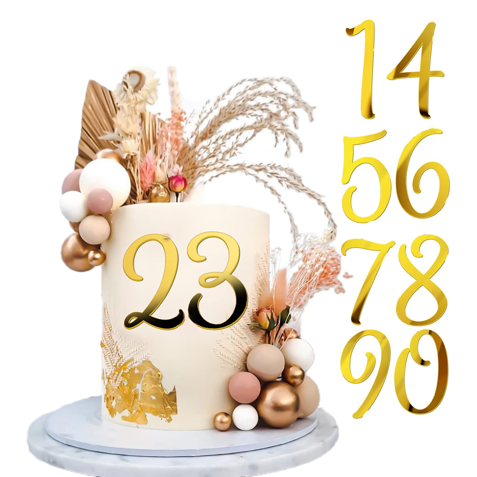 Acrylic Cake Numbers FEV6 Topper, 0-9 Numbers Happy Birthday Cake ...