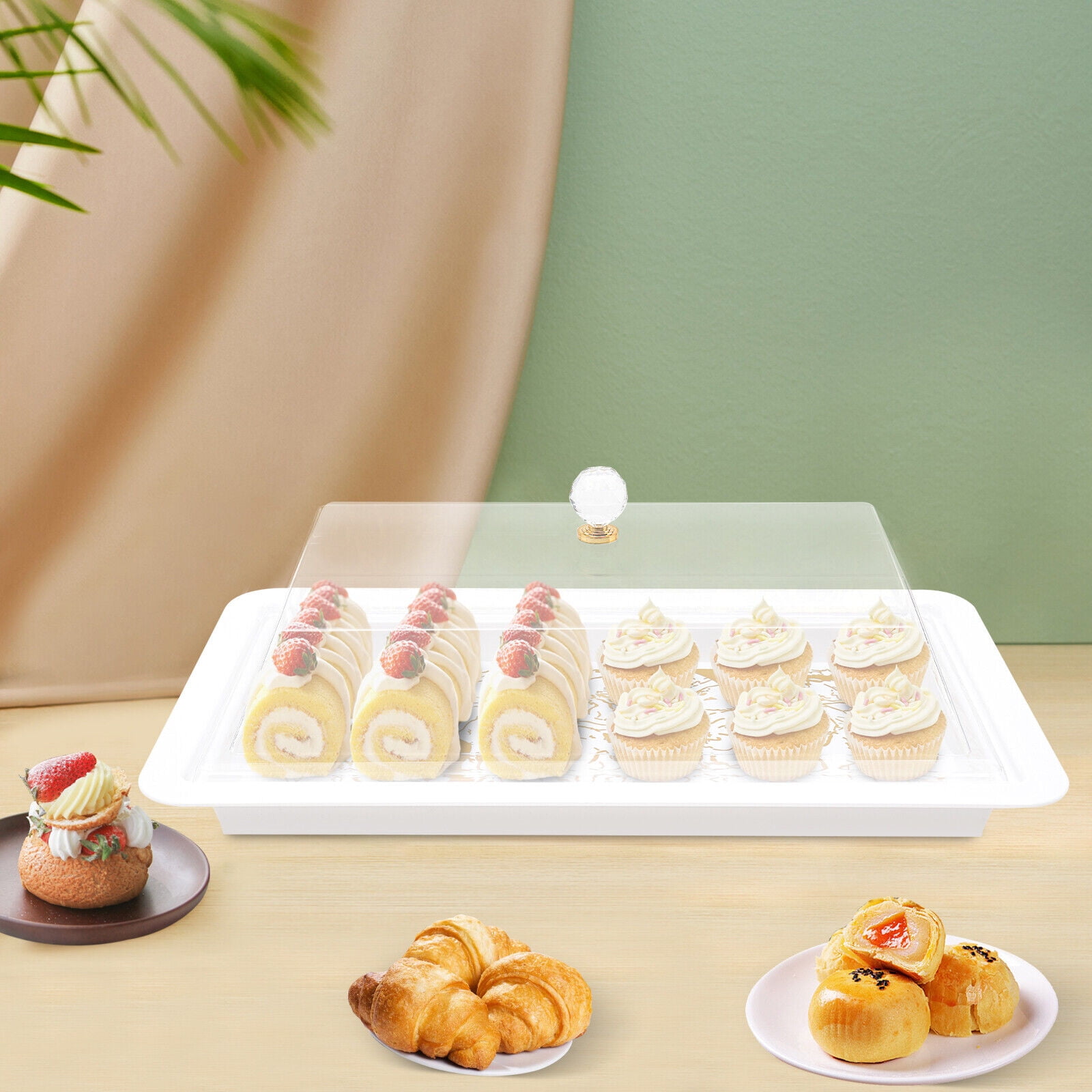 Acrylic Cake Stand Serving Tray with Lid Wedding Cake Stand Display ...