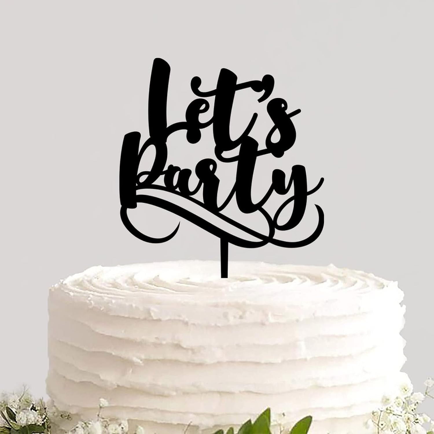 Acrylic Cake Topper Custom Colors Let's Party Reusable Pastry Cupcake ...