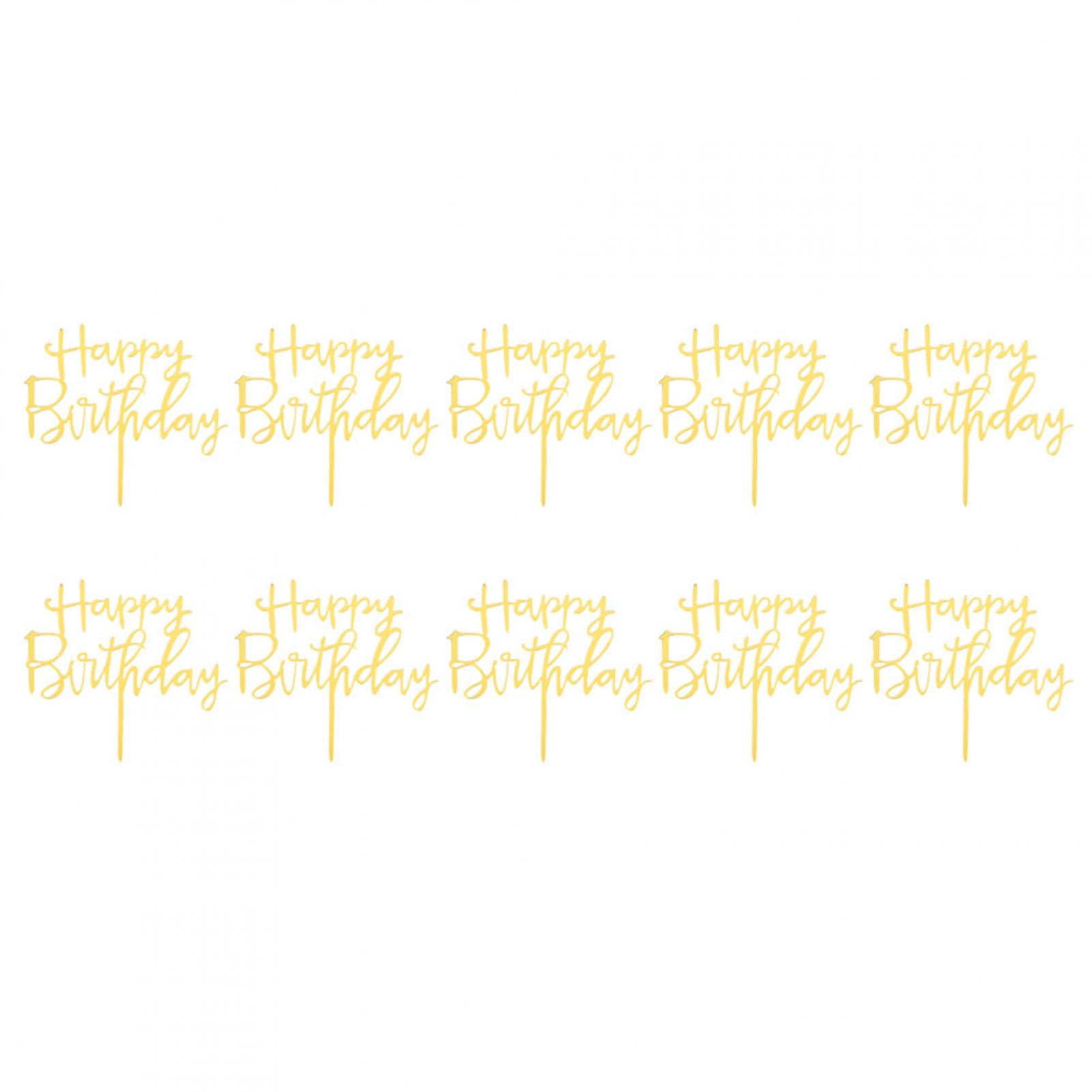 Acrylic Cake Topper Insert Card Flag Cupcake Toppers for Birthday Party ...