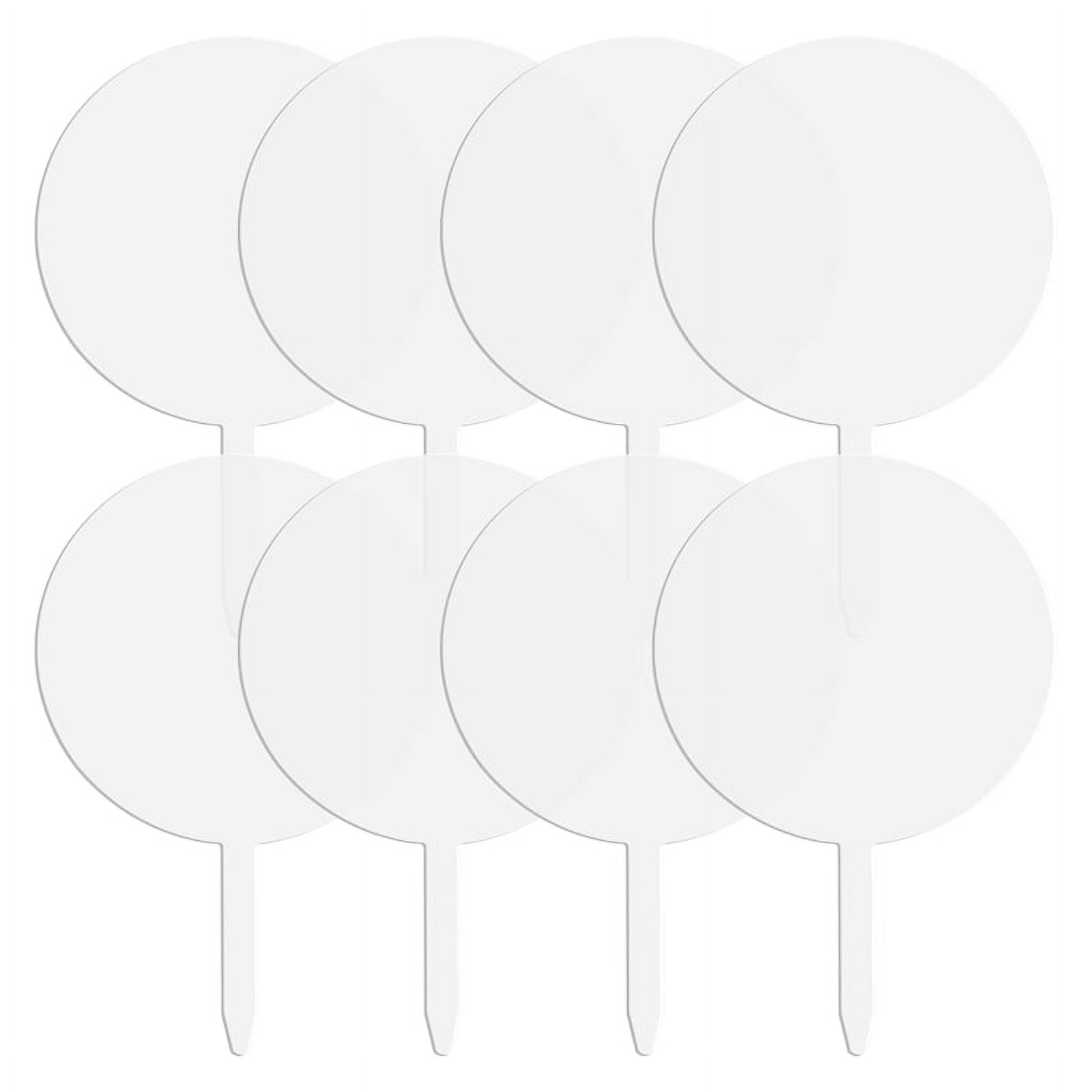 Qtmnekly Acrylic Cake Topper Round Cupcake Topper Blank Cake Topper ...