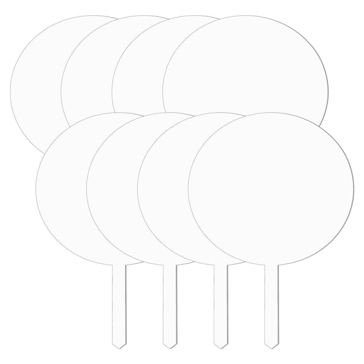 Acrylic Cake Topper Round Cupcake Topper Blank Cake Topper Stick,DIY ...