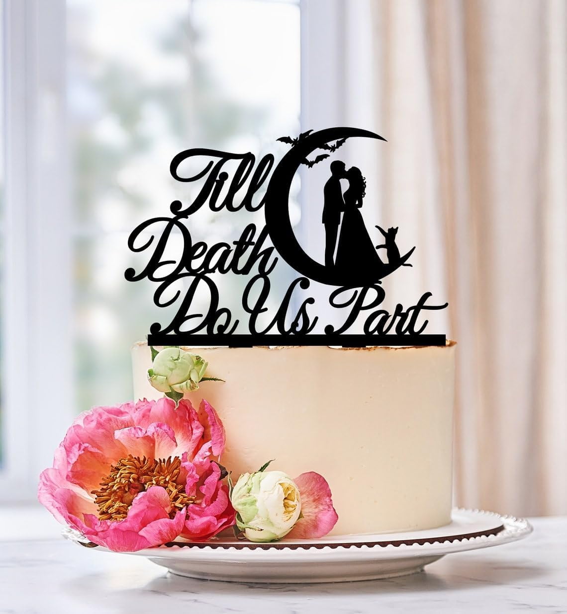Acrylic Cake Toppers，Halloween Wedding Cake Topper, Till Death Do Us ...