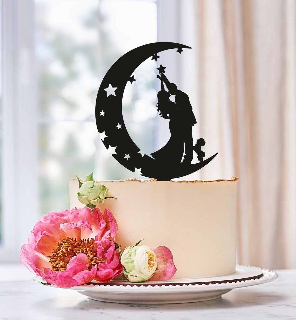 Acrylic Cake Toppers，Moon and Star Wedding Cake Topper, To The Moon And ...