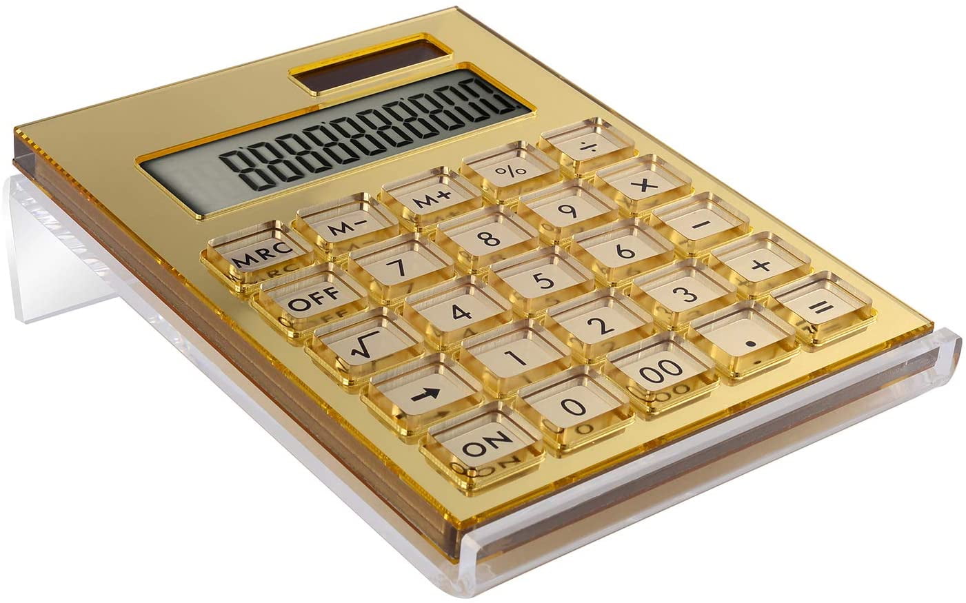Acrylic Calculator with Stand, Battery and Solar Hybrid Powered Basic ...