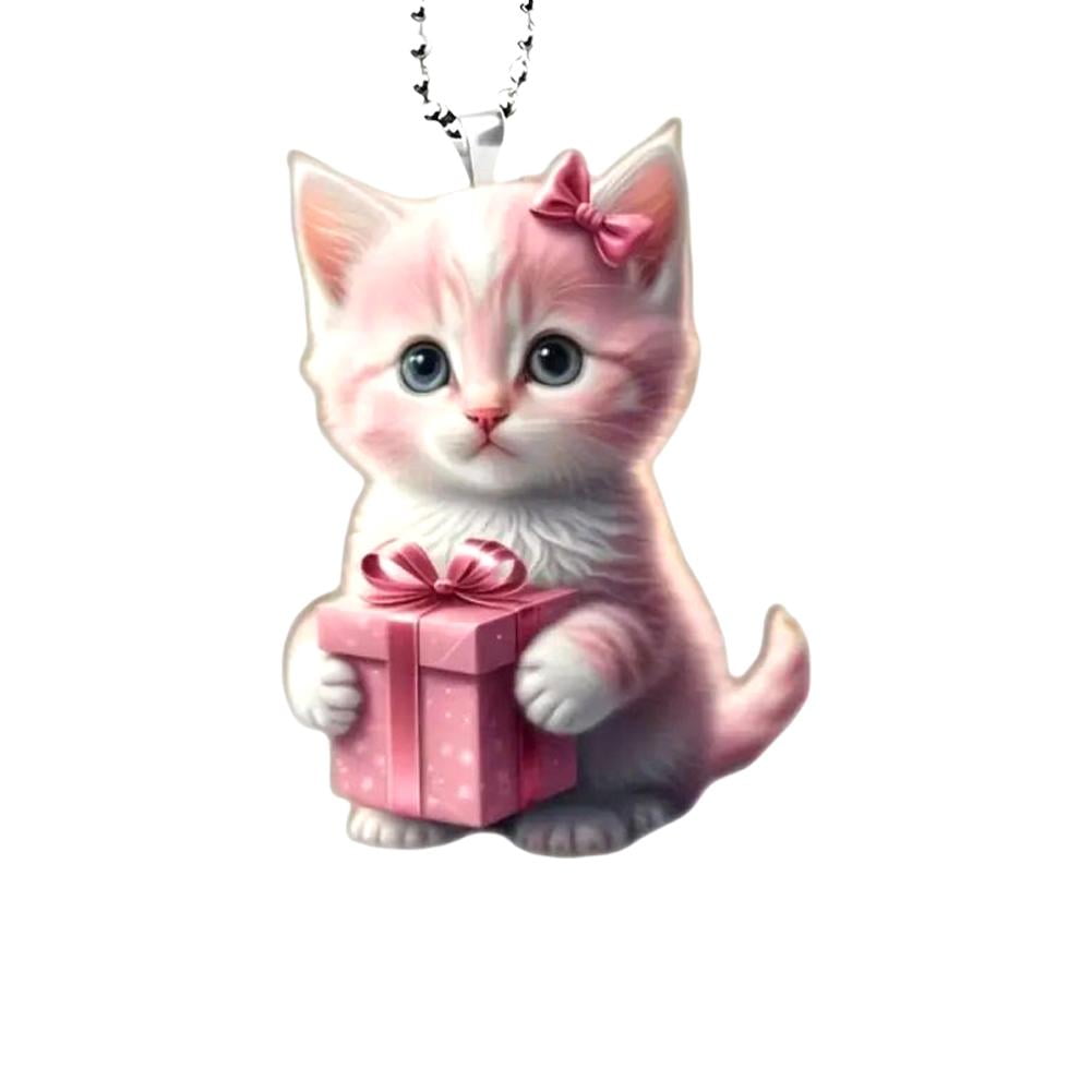 Acrylic Car Cat Pendant for Cars, Bags, or Keychains with Cute Design ...