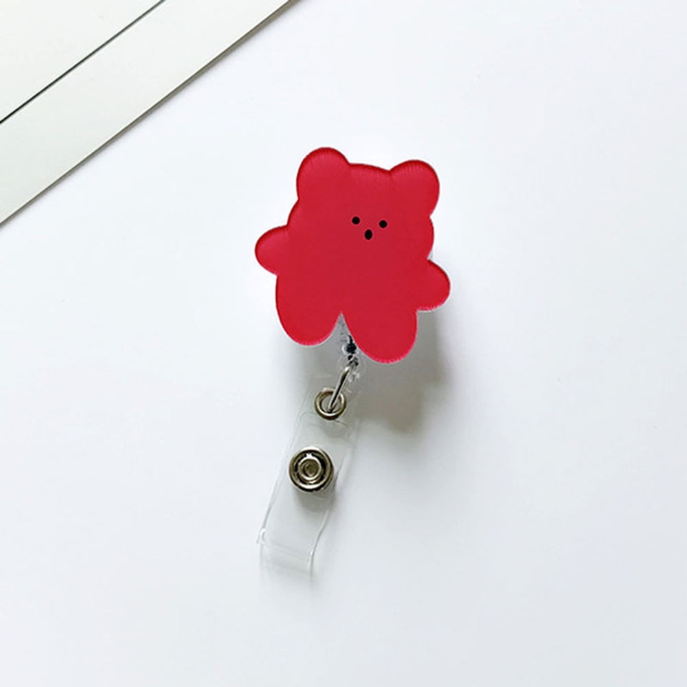 Acrylic Cartoon Bears Retractable Badge Reel ID Card Clips Name Card ...