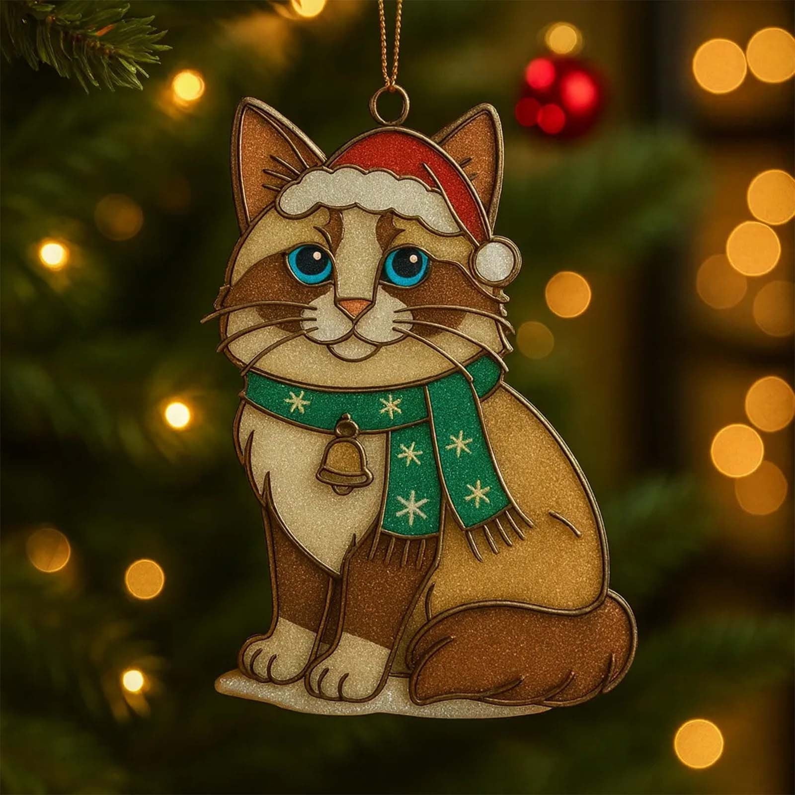 Acrylic Cat Flat Embracing Animals Ornament Pendant for Home Party Cat ...