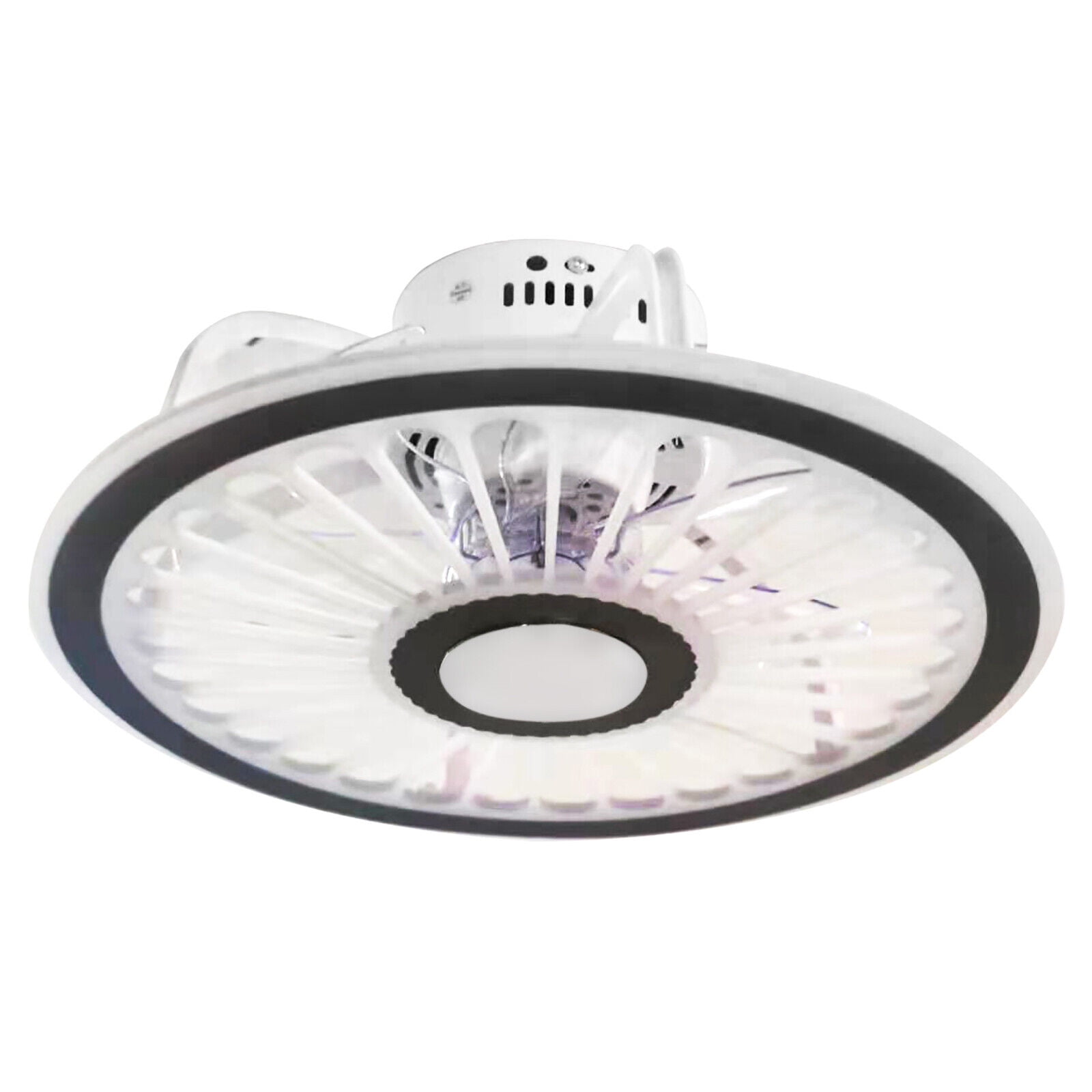 Acrylic Ceiling Fan LED Light Semi Flush Mount Modern Invisible Blade ...