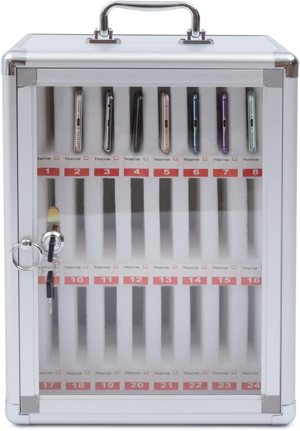 Acrylic Cell Phones Storage Cabinet with Lock 20 Doors Clear Pocket ...
