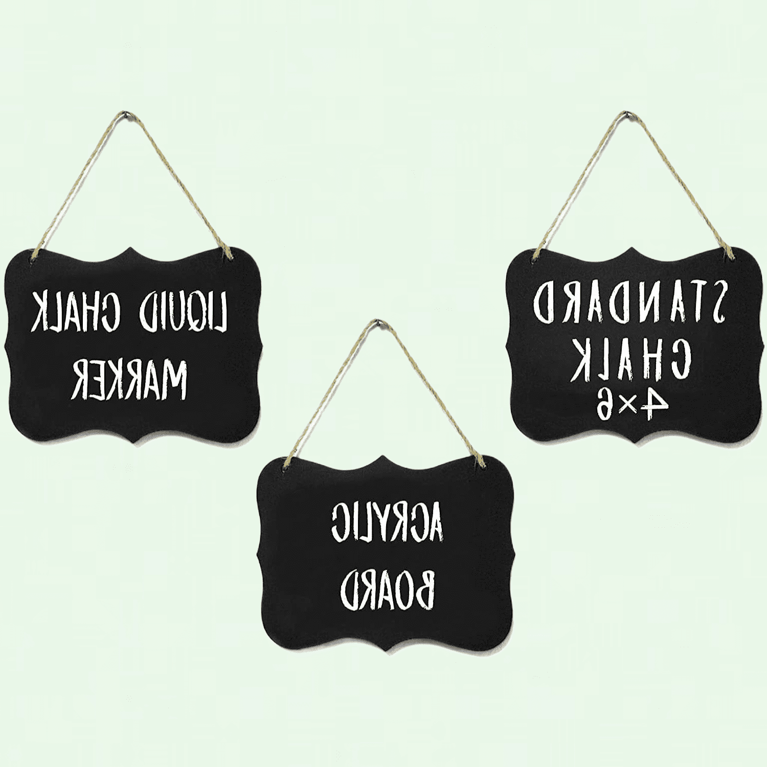 Acrylic Chalkboard Hanging Signs 4x6" (Pack of 3) - Double Sided for ...