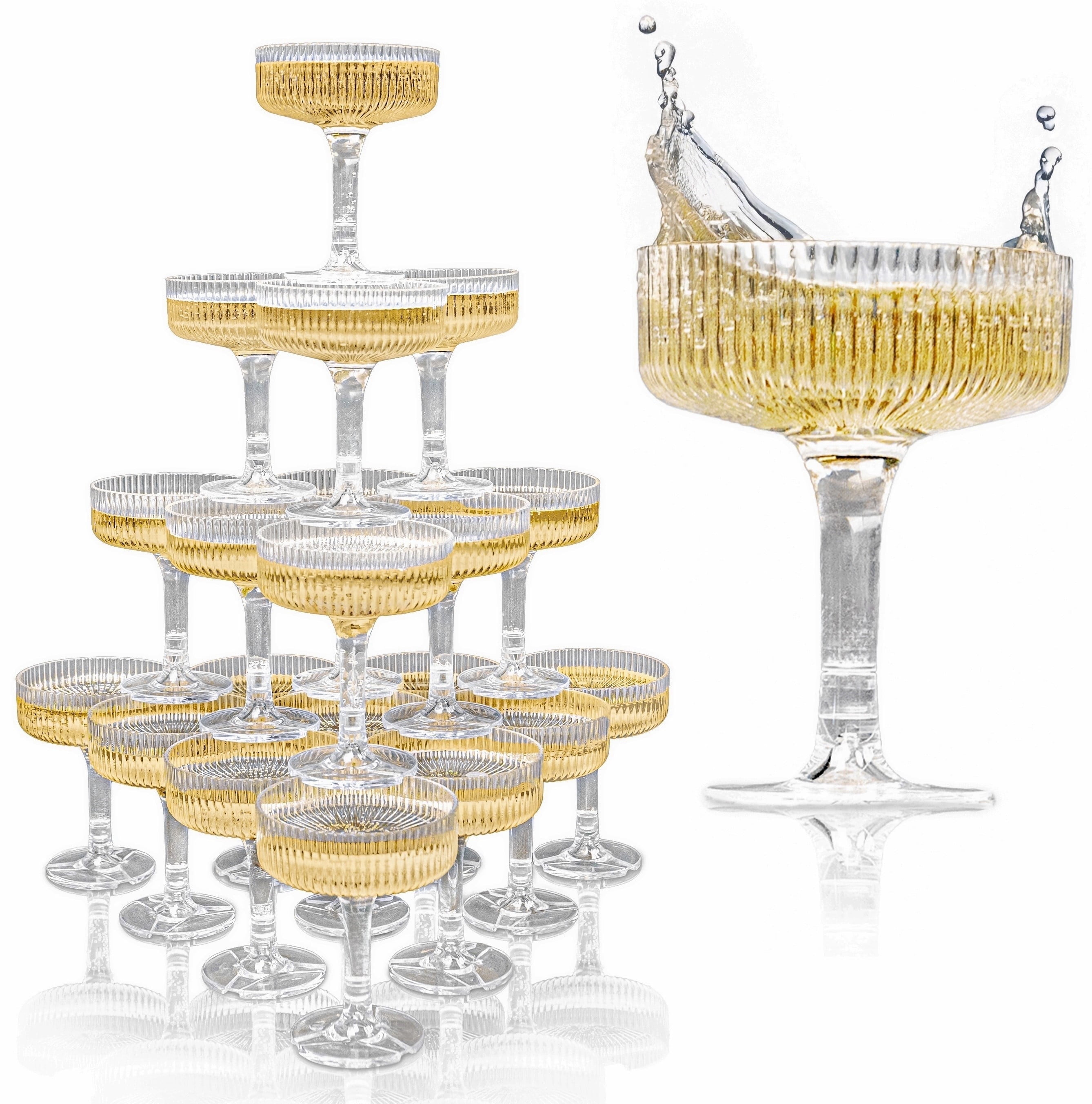 Ksestor, Acrylic Champagne Tower Glasses, 7 oz, Set of 20 - Walmart.com
